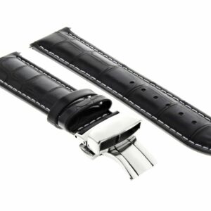 Ewatchparts 18MM BLACK WATCH LEATHER STRAP COMPATIBLE WITH IWC PILOT PORTUGUESE + DEPLOYMENT CLASP WS