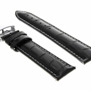 Ewatchparts 18MM BLACK WATCH LEATHER STRAP COMPATIBLE WITH IWC PILOT PORTUGUESE + DEPLOYMENT CLASP WS