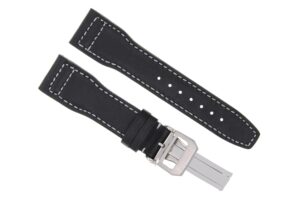 ewatchparts 23mm leather watch strap band compatible with iwc portuguese pilot aquatimer clasp black ws