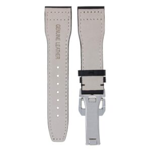 Ewatchparts 23MM LEATHER WATCH STRAP BAND COMPATIBLE WITH IWC PORTUGUESE PILOT AQUATIMER CLASP BLACK WS