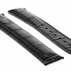 Ewatchparts 22/18MM LEATHER STRAP WATCH BAND COMPATIBLE WITH IWC PILOT PORTUGUESE TOP GUN WATCH BLACK