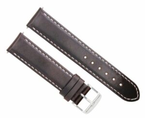 ewatchparts 18mm smooth leather watch strap band compatible with iwc pilot portuguese top gun d/brown ws