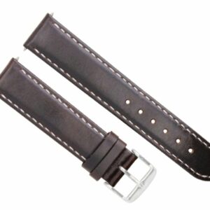 Ewatchparts 18MM SMOOTH LEATHER WATCH STRAP BAND COMPATIBLE WITH IWC PILOT PORTUGUESE TOP GUN D/BROWN WS