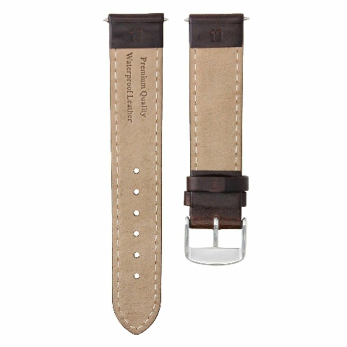 Ewatchparts 18MM SMOOTH LEATHER WATCH STRAP BAND COMPATIBLE WITH IWC PILOT PORTUGUESE TOP GUN D/BROWN WS