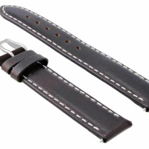 Ewatchparts 18MM SMOOTH LEATHER WATCH STRAP BAND COMPATIBLE WITH IWC PILOT PORTUGUESE TOP GUN D/BROWN WS