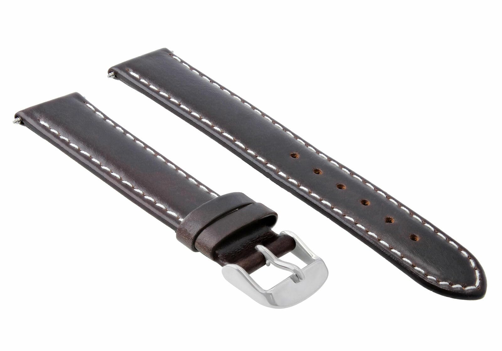 Ewatchparts 18MM SMOOTH LEATHER WATCH STRAP BAND COMPATIBLE WITH IWC PILOT PORTUGUESE TOP GUN D/BROWN WS