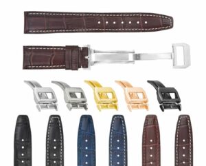 ewatchparts 20-22mm replacement leather watch band strap compatible with iwc pilot portuguese top gun