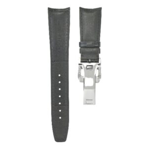 Ewatchparts 22MM CURVED LEATHER WATCH BAND STRAP COMPATIBLE WITH IWC PILOT PORTUGUESE + CLASP BLACK TQ