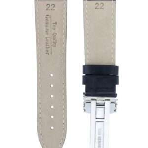 Ewatchparts 17-24MM LEATHER BAND STRAP DEPLOYMENT CLASP BUCKLE COMPATIBLE WITH IWC #1