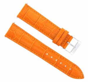 ewatchparts 18mm leather watch band strap compatible with iwc pilot portugese top gun watch orange