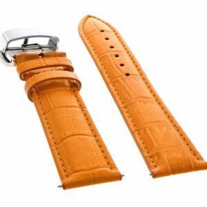 Ewatchparts 19MM LEATHER WATCH BAND STRAP FOR IWC PILOT PORTUGUESE + DEPLOYMENT CLASP ORANGE