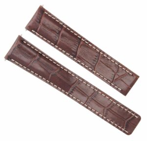 ewatchparts 18mm leather band strap compatible with iwc portuguese pilot deployment clasp 18/16 brown