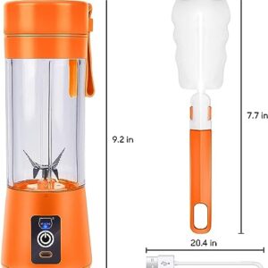 Portable Blender, MIAOKE Personal Mini Juice Blender, USB Rchargeable Juicer Cup with Six Blades in 3D, Smoothie Blender Home/Office/Outdoors- Orange