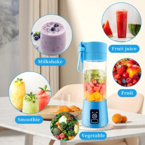 GUCABE Portable Blender, Personal Blender for Milkshakes and Smoothies, Mini Juice Blender with USB Charging, Smoothie Blender 380ML (blue)