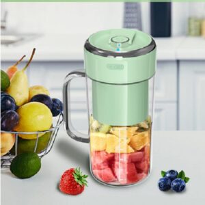 Portable Mini Blender for Shakes and Smoothies,Portable Blender 12oz Personal Blender with Rechargeable USB, Made with BPA-Free Material Portable Juicer, 10 Blades (Green)