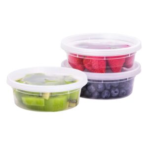 tashibox [8 oz-50 sets plastic food storage containers with lids airtight, bpa free, microwave/dishwasher/freezer safe/