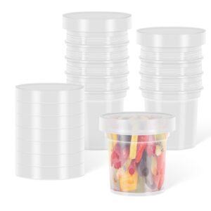 reusable freezer containers food storage - [10 pack-16 oz] bpa free plastic deli containers with screw lids for meal prep, overnight oats, soup, jam, snacks - microwave/dishwasher/freezer safe