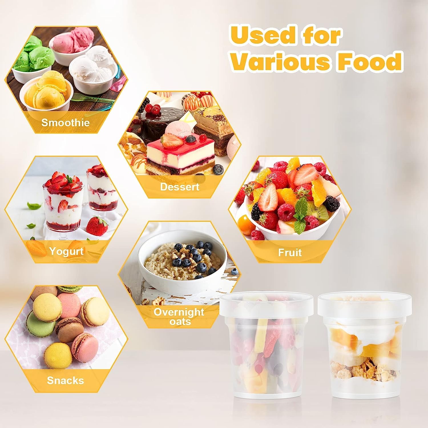 Reusable Freezer Containers Food Storage - [10 Pack-16 oz] BPA Free Plastic Deli Containers with Screw Lids for Meal Prep, Overnight Oats, Soup, Jam, Snacks - Microwave/Dishwasher/Freezer Safe