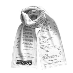 Costco Receipt Scarf, Double Sided, Hilarious 100% Fleece Scarf. Looks Like a Real Costco Receipt