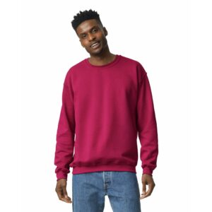 gildan adult fleece crewneck sweatshirt, style g18000, multipack, cardinal red (1-pack), medium