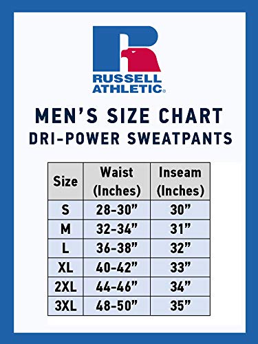 Russell Athletic Men's Dri-Power Open Bottom Sweatpants with Pockets, Black, XX-Large