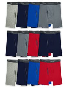 fruit of the loom mens coolzone briefs, moisture wicking & breathable, assorted color multipacks boxer, 12 pack - assorted colors, large us