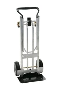 cosco 12243asb1e 3-in-1 folding series hand truck platform cart with flat-free wheels, 800 lb/1000 lb capacity, aluminum/black