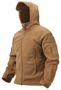 tacvasen tactical hoodies for men windproof fleece hoodies zip up mens jacket winter warm hoodie hunting brown