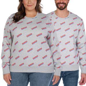 kirkland signature costco wholesale unisex logo fleece crewneck sweatshirt, gray, men's large/women's extra large