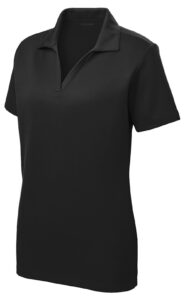 joe's usa womens dri-equip short sleeve racer mesh polo shirt (black - small)