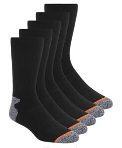 gqn 5-pairs men's weatherproof vintage outdoor wool blend crew calf socks (us, numeric, 6, 12, regular, regular, black)