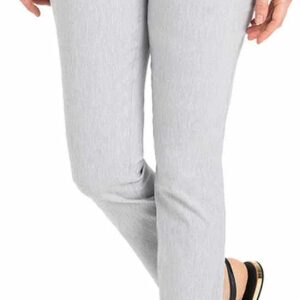 Hilary Radley Womens Pull On Ankle Pant (Heather Light Gray, X-Large)