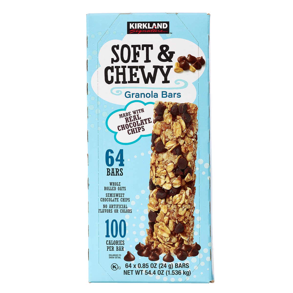 Westwood Products Bulk Snack Bars (kirkland, Soft & Chewy Granola Bars, 64 Pack), 1count