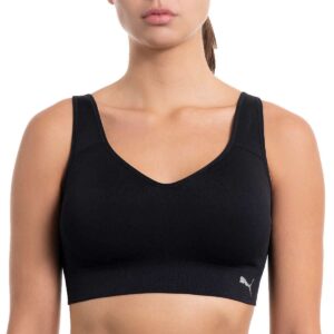 puma women’s seamless convertible sports bra, 2-pack (as1, alpha, m, regular, regular, black/gray)