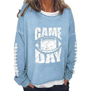 Oversized Sweatshirt For Women Funny Rugby Monogram Print Crewneck Shirt Long Sleeve 2023 Trendy Pullover With Pocket