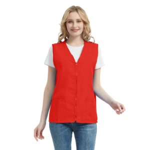 toptie adult volunteer activity vest supermarket uniform vests clerk workwear-red-xxl