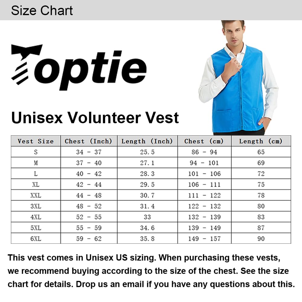 TopTie Adult Volunteer Activity Vest Supermarket Uniform Vests Clerk Workwear-Red-XXL