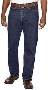 kirkland signature men's 5-pocket jeans, relaxed fit, 100% cotton, double-seam stitching, dark blue (38x30)