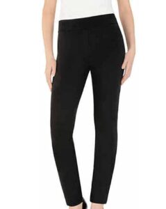 dalia ladies' comfort fit sits at waist slim leg stretch pull on pant (black, small)