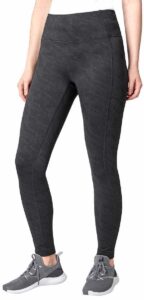 mondetta womens midweight brushed jacquard legging (large, black combo)