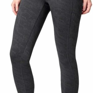 Mondetta Womens Midweight Brushed Jacquard Legging (Large, Black Combo)