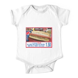 costco hotdog $150 baby onesie infant outfit bodysuits one-piece, multicolored, 24 months