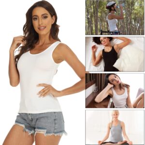 BQTQ 5 Pcs Tank Tops for Women Undershirt Sleeveless Under Shirts Tank Top, S