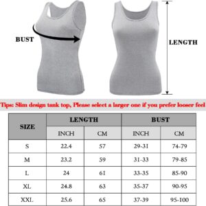 BQTQ 5 Pcs Tank Tops for Women Undershirt Sleeveless Under Shirts Tank Top, S