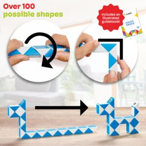 CUBIDI® Magic Snake Cube | Fidget Snake Toy for Kids | Travel Toys for Kids Ages 4-8 | Great Gift for Boys and Girls Birthday, Christmas, Stocking Stuffers - 24 Blocks | 0.9 inch x 0.7 inch | Blue