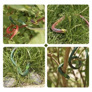 LRCXL Rubber Snakes to Keep Birds Away - 4 Pieces Realistic Fake Snake Toys for Garden Props to Keep Birds Away, Scare Squirrels, Mice, Pranks