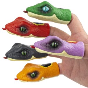 AQKILO® Snake Finger Puppet Set, Animals Puppet Show Theater Props, Novelty Toys Weird Stuff Gifts, 5Pcs