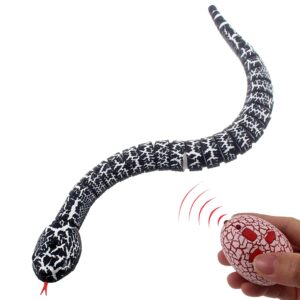 tipmant rc snake ir remote control crawlers fake realistic animals vehicle scary prank toys kids halloween christmas birthday gifts (black)