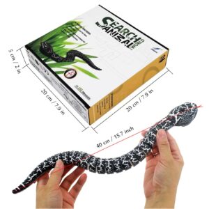 Tipmant RC Snake IR Remote Control Crawlers Fake Realistic Animals Vehicle Scary Prank Toys Kids Halloween Christmas Birthday Gifts (Black)