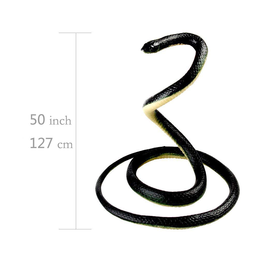 NAKIMO Realistic Rubber Fake Snake Toy 50 Inch Mamba for Garden Props and Practical Joke